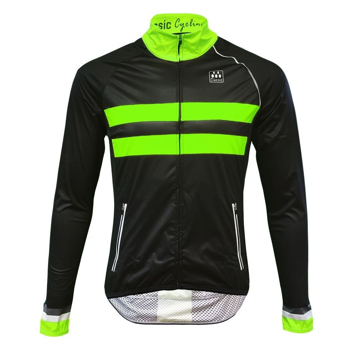 Classic Cycling Wind Jacket - Black with Fluo