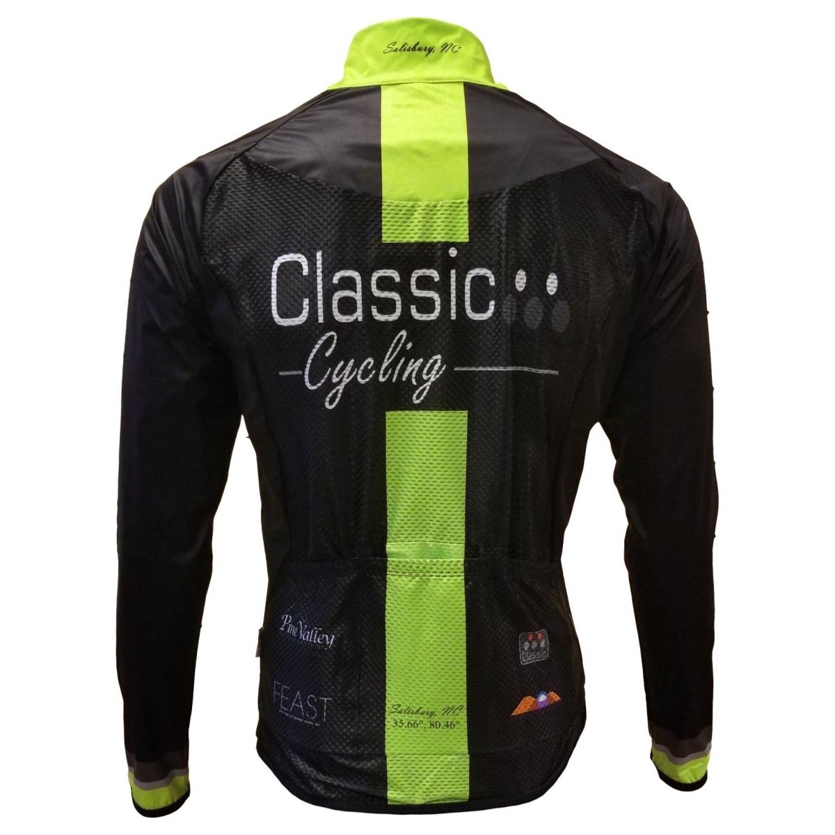 Classic Cycling Wind Jacket - Black with Fluo